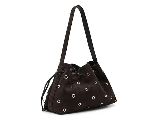 Madewell Suede Drawstring Shoulder Bag With Eyelet Detail