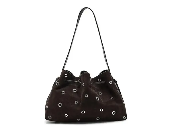 Madewell Suede Drawstring Shoulder Bag With Eyelet Detail