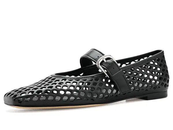 Vince Daniela Perf Mary Jane Flat Shoes - Black