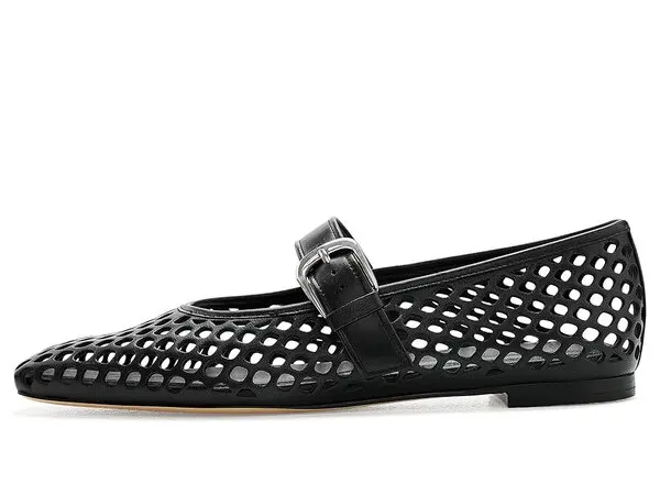 Vince Daniela Perf Mary Jane Flat Shoes - Black