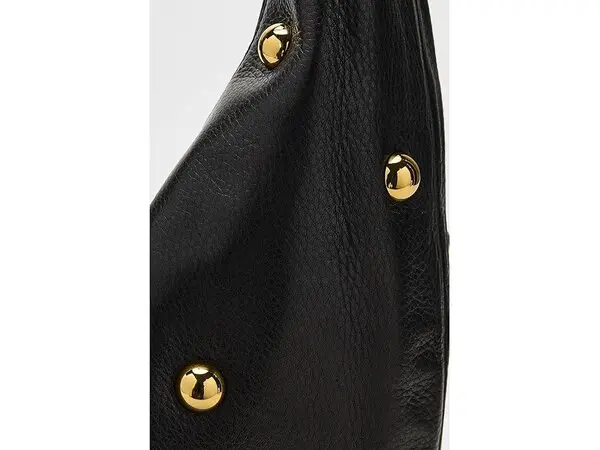 Madewell Essential Curve Shoulder Bag In Studded Suede - Black