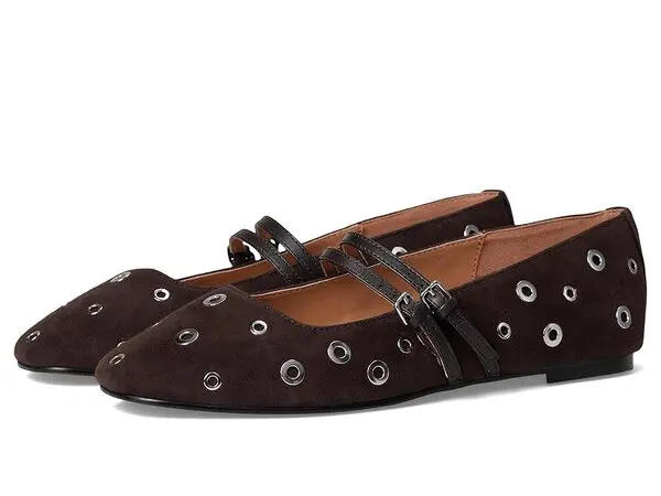 Madewell Greta Double-strap Eyelet Ballet Flats - Brown