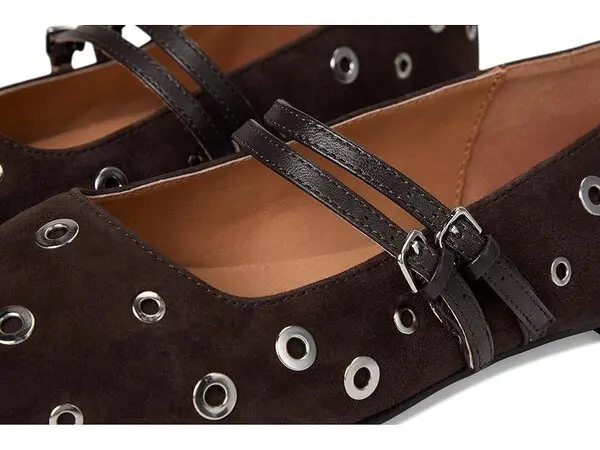 Madewell Greta Double-strap Eyelet Ballet Flats - Brown