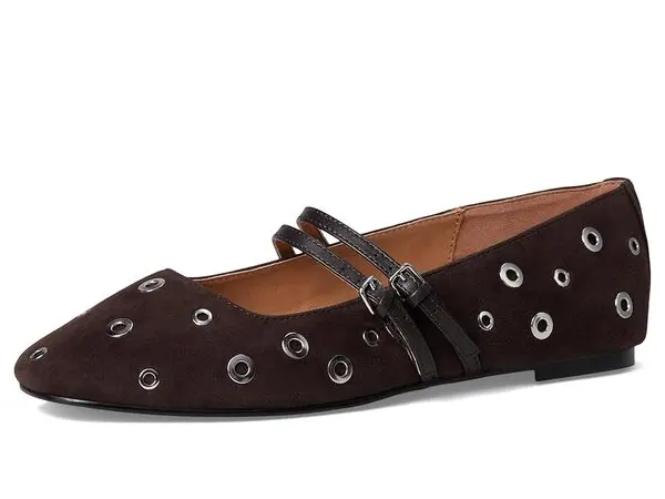 Madewell Greta Double-strap Eyelet Ballet Flats - Brown