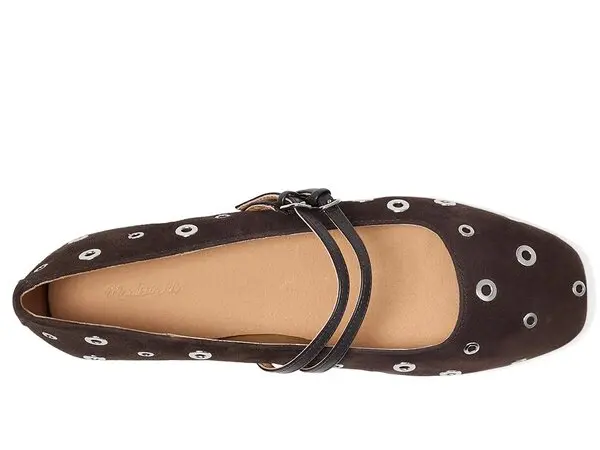 Madewell Greta Double-strap Eyelet Ballet Flats - Brown