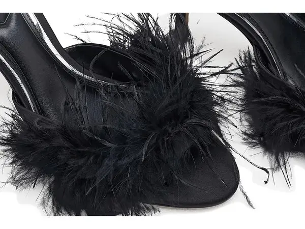 Vince Camuto Paelly Feather High Heel Mule Sandals - Black