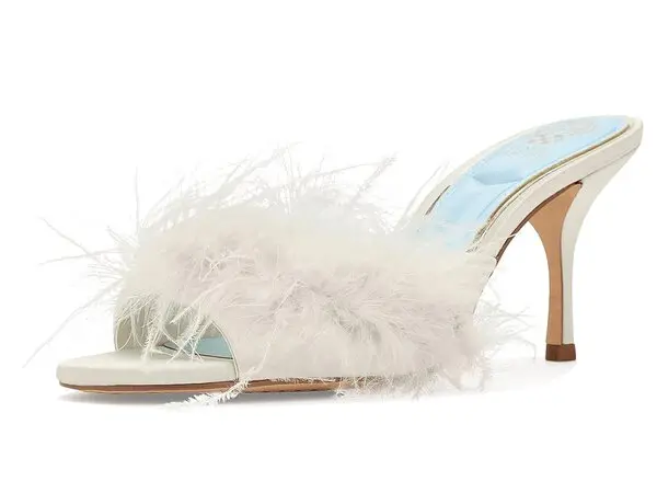 Vince Camuto Paelly Feather Stiletto Mule Sandals - Bone