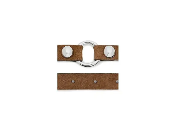 Madewell O-ring Studded Suede Belt - Brown