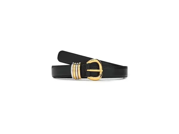 Madewell Mixed Metal Keeper Leather Belt - Black