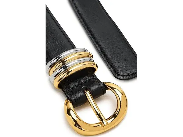 Madewell Mixed Metal Keeper Leather Belt - Black
