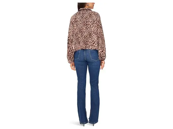 Vince Camuto Printed Raglan Sleeve Shirt - Gray