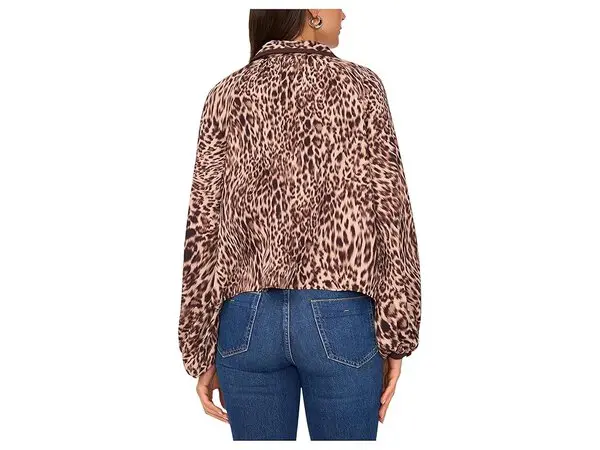 Vince Camuto Printed Raglan Sleeve Shirt - Gray