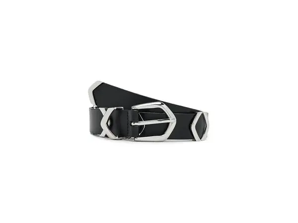 Madewell Angular Buckle Belt In Suede - True Black