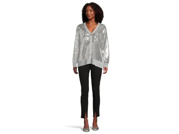 Vince Camuto Sequined V-neck Cardigan - Gray