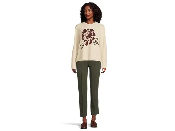 Vince Camuto Rose Crew Neck Pullover - Bone