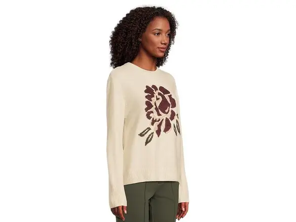 Vince Camuto Rose Crew Neck Pullover - Bone