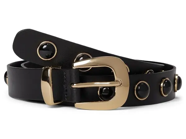 Madewell Western Style Leather Belt With Stud Embellishments - Black