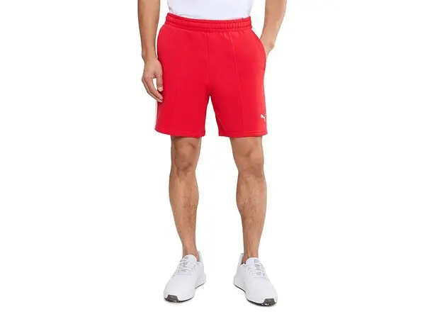 PUMA T7 Relaxed Fit French Terry Shorts - Red