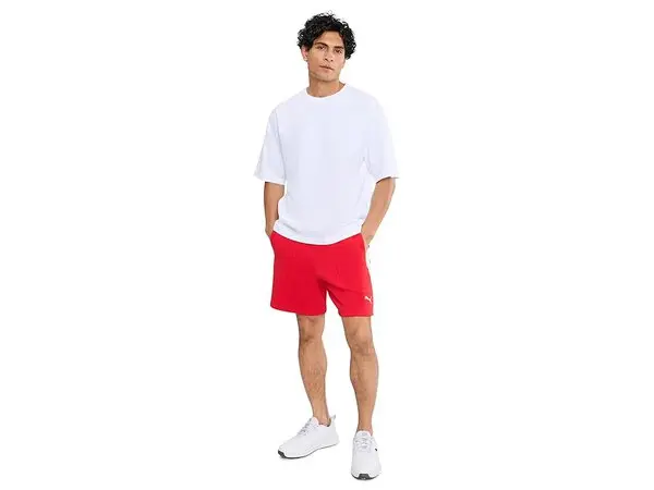 PUMA T7 Relaxed Fit French Terry Shorts - Red