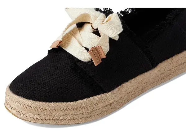 Toms Carolina Lace-up Espadrille Flats - Black