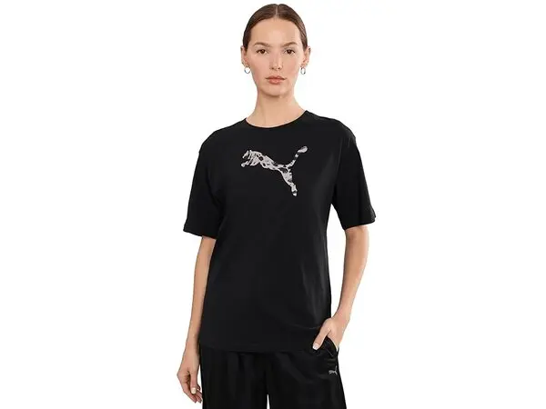 PUMA Essentials Animal Print Relaxed Fit T-shirt - Black