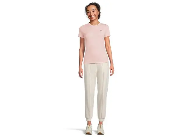 Lacoste Slim Fit Ribbed Cotton T-shirt - Pink