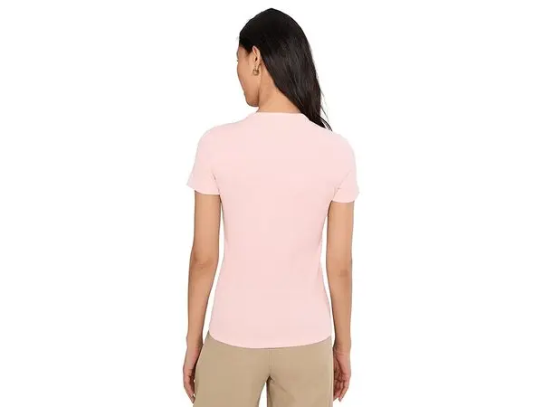 Lacoste Slim Fit Ribbed Cotton T-shirt - Pink