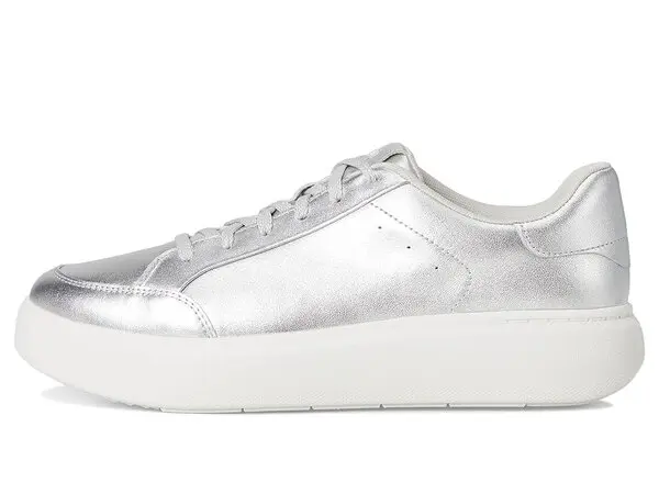 Fitflop Rtg Metallic Leather Lace-up Sneakers - Silver