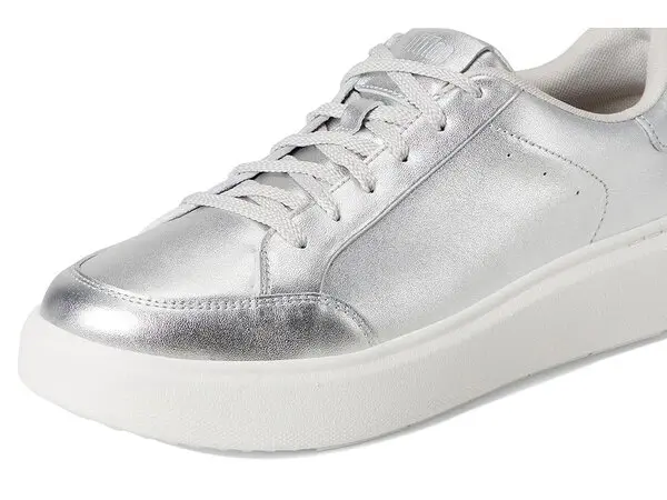 Fitflop Rtg Metallic Leather Lace-up Sneakers - Silver
