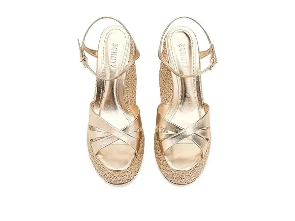 Schutz Keefa Wedge Sandals - Silver