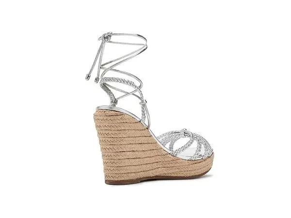Schutz Adele Metallic Braided Wedge Sandals