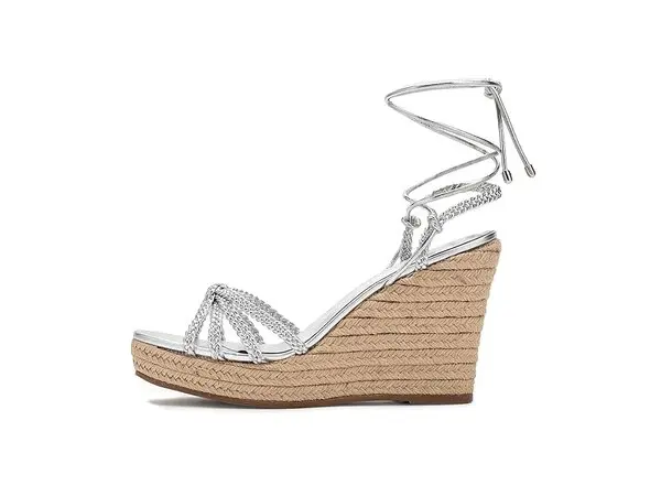 Schutz Adele Metallic Braided Wedge Sandals