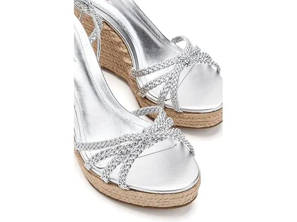 Schutz Adele Metallic Braided Wedge Sandals