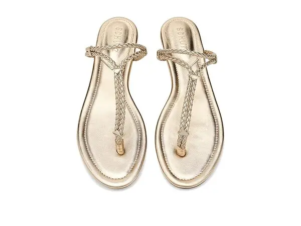 Schutz Cordelia Flat Sandals - Silver