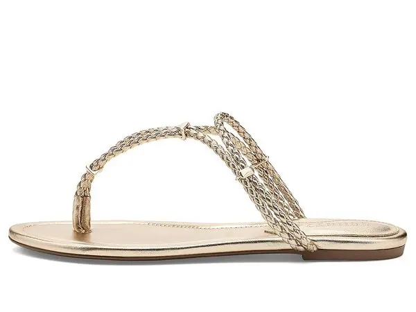 Schutz Cordelia Flat Sandals - Silver