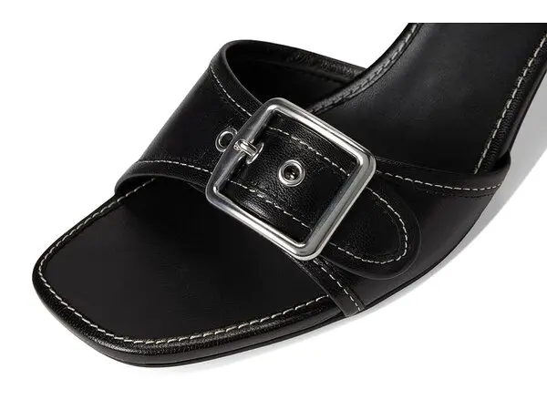 COACH Margot Sandals With Signature Jacquard Detailing And Buckle Accent - Black