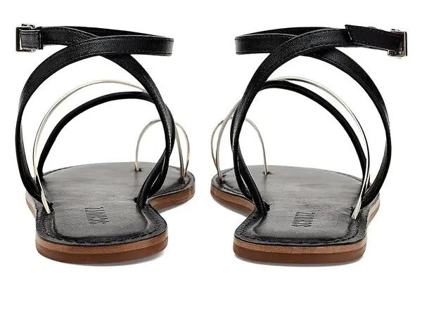 Schutz Valeria Metallic Strappy Sandals - Black