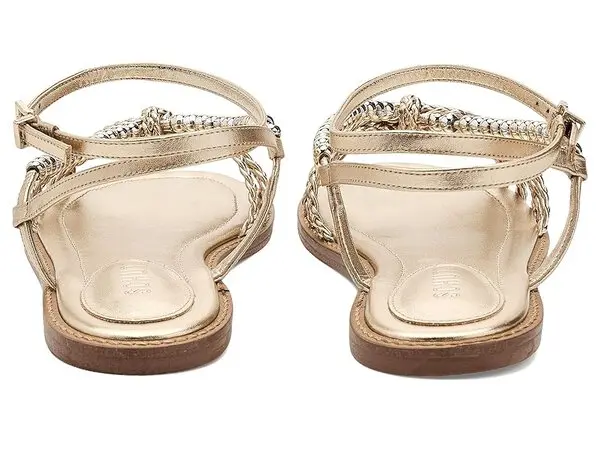 Schutz Adele Glam Flat Sandals - Silver