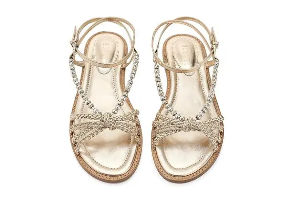 Schutz Adele Glam Flat Sandals - Silver