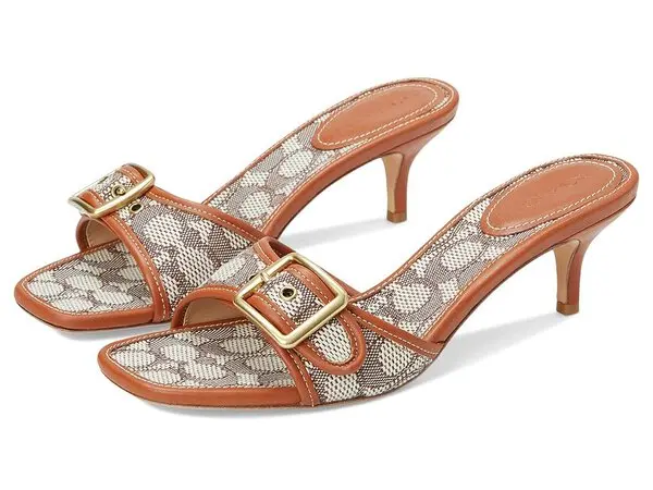 COACH Margot Jacquard High Heel Sandals - Gray