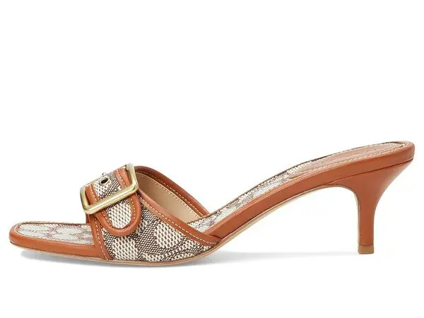 COACH Margot Jacquard High Heel Sandals - Gray