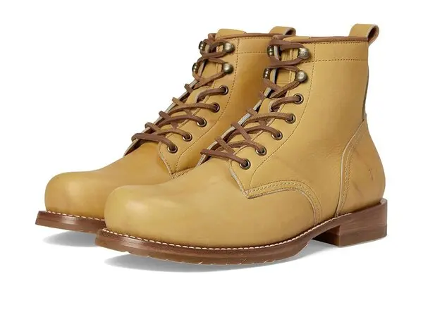 THE FRYE COMPANY Hudson Plain Toe Lace-up Workboots - Yellow