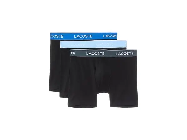 Lacoste Cotton Stretch Essentials Boxer Briefs 3-pack Underwear /white/grey - Black