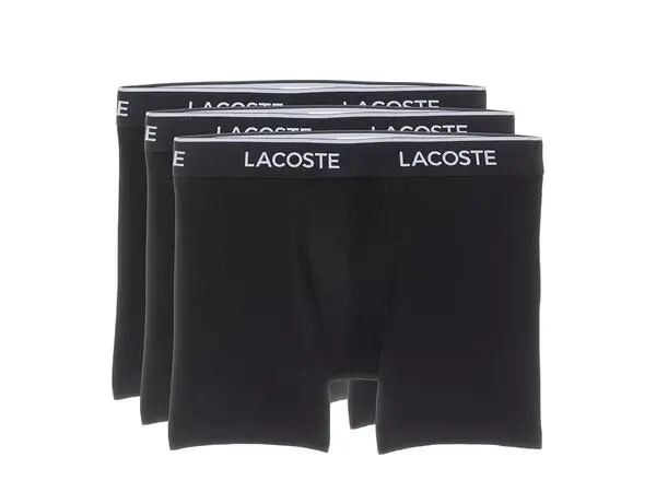 Lacoste Cotton Stretch Essentials Boxer Briefs 3-pack Underwear /white/grey - Black
