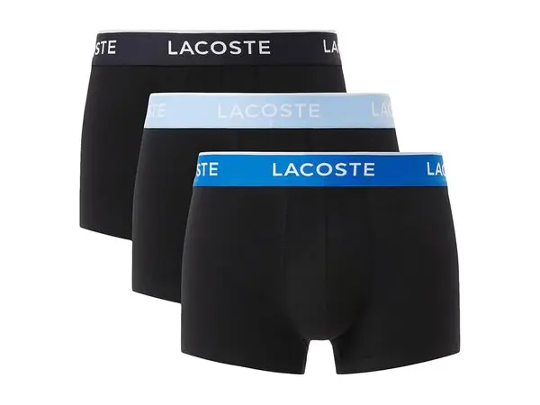 Lacoste Cotton Stretch Essentials Trunks 3-pack Underwear - Black
