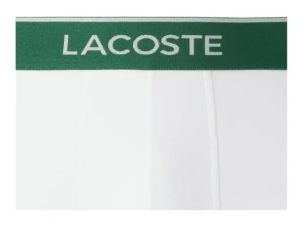 Lacoste Cotton Stretch Essentials Trunks 3-pack Underwear /white/lead Grey - Black