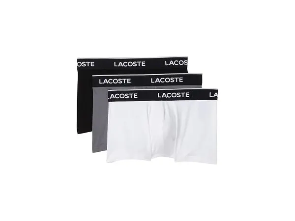 Lacoste Cotton Stretch Essentials Trunks 3-pack Underwear - Black/white/grey