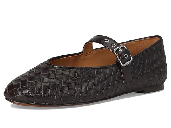 Madewell The Remy Mary Jane Flat In Woven Leather