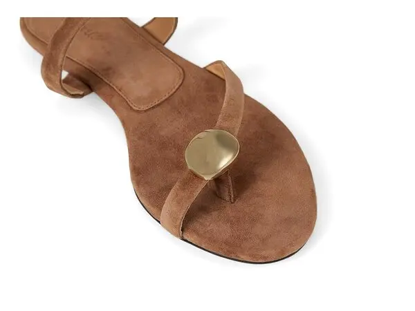Madewell The Mila Organic Hardware Thong Sandal In Suede - Brown