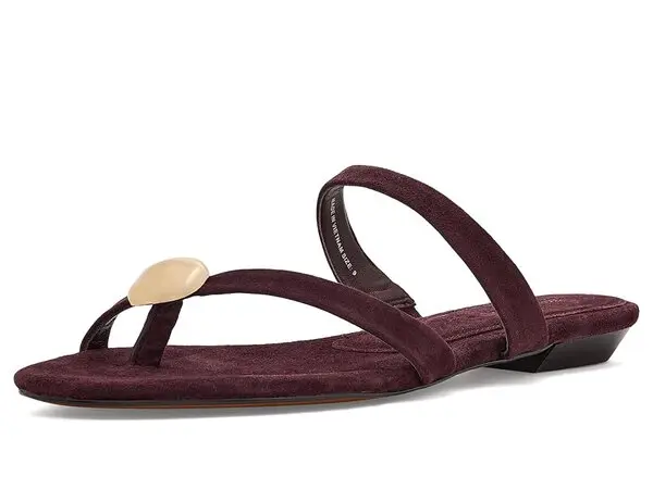 Madewell Mila Organic Hardware Thong Sandal In Suede - Brown